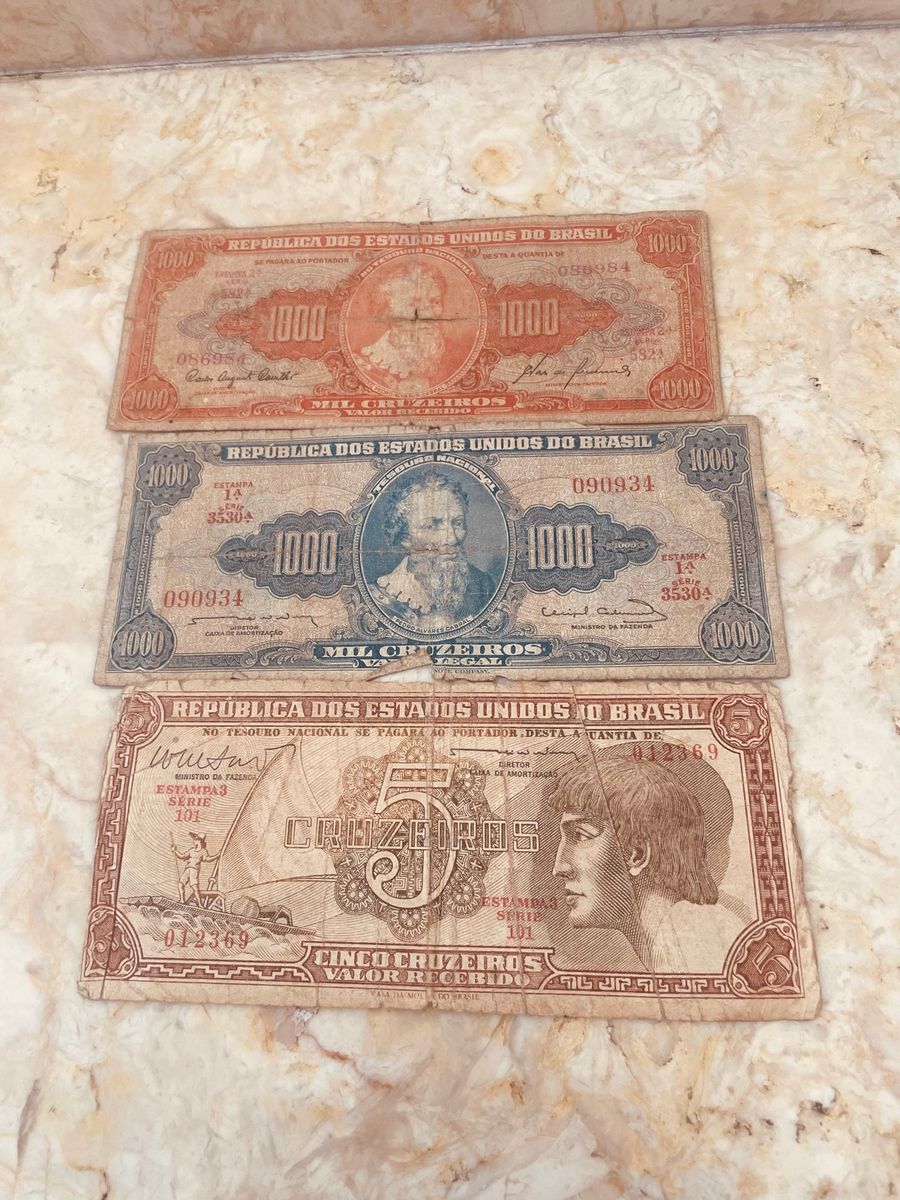 Tres Cedulas Muito Antigas | Produto Vintage e Retro Notas Usado ...
