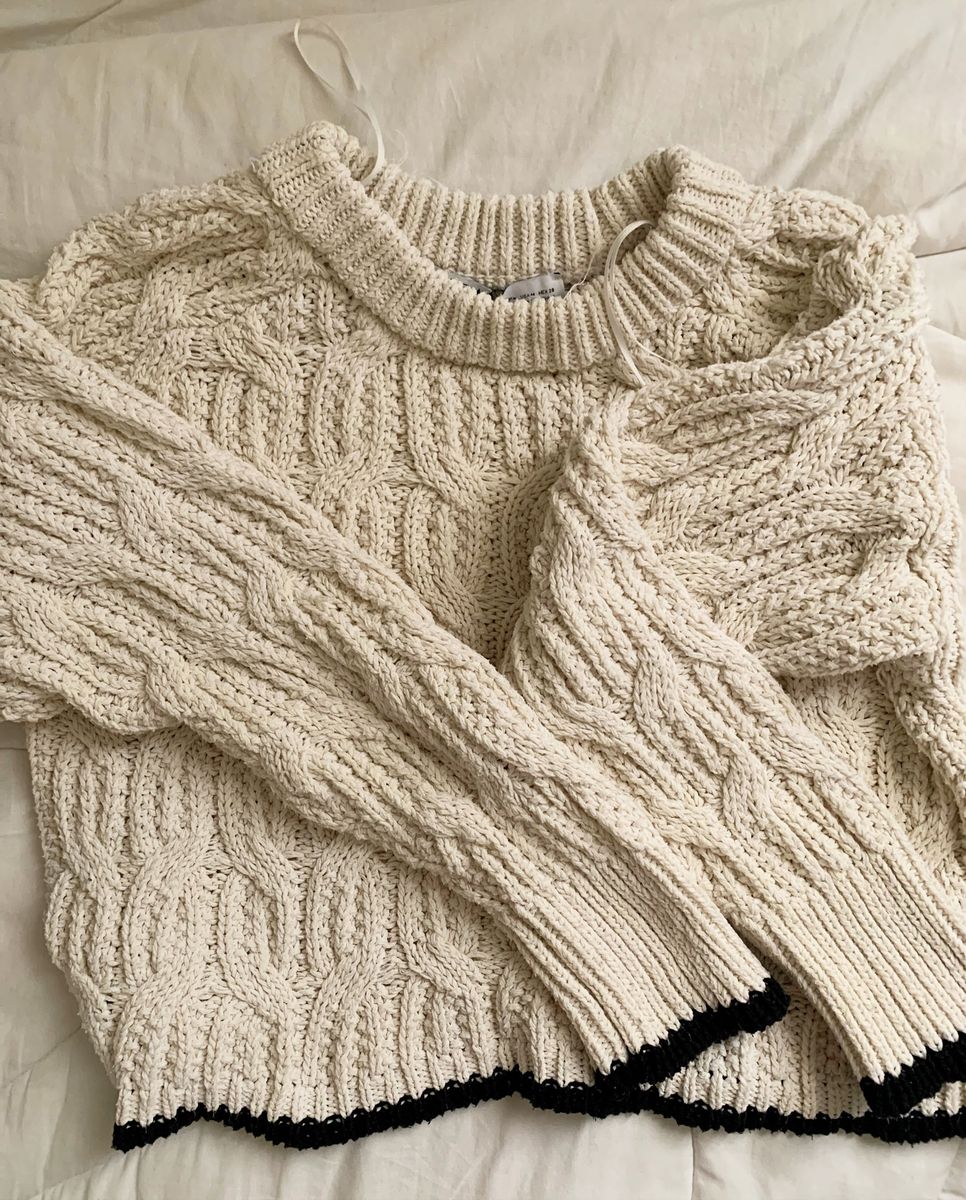 Tricot Cropped Off White Zara | Casaco Feminino Zara Usado 73759575 ...