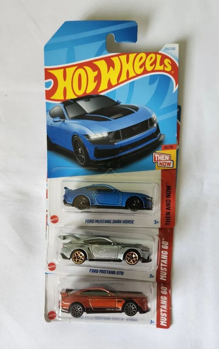 Trio 3 Miniatura Hot Wheels Ford Mustang Gtd Dark Horse Shelby Gt500 ...