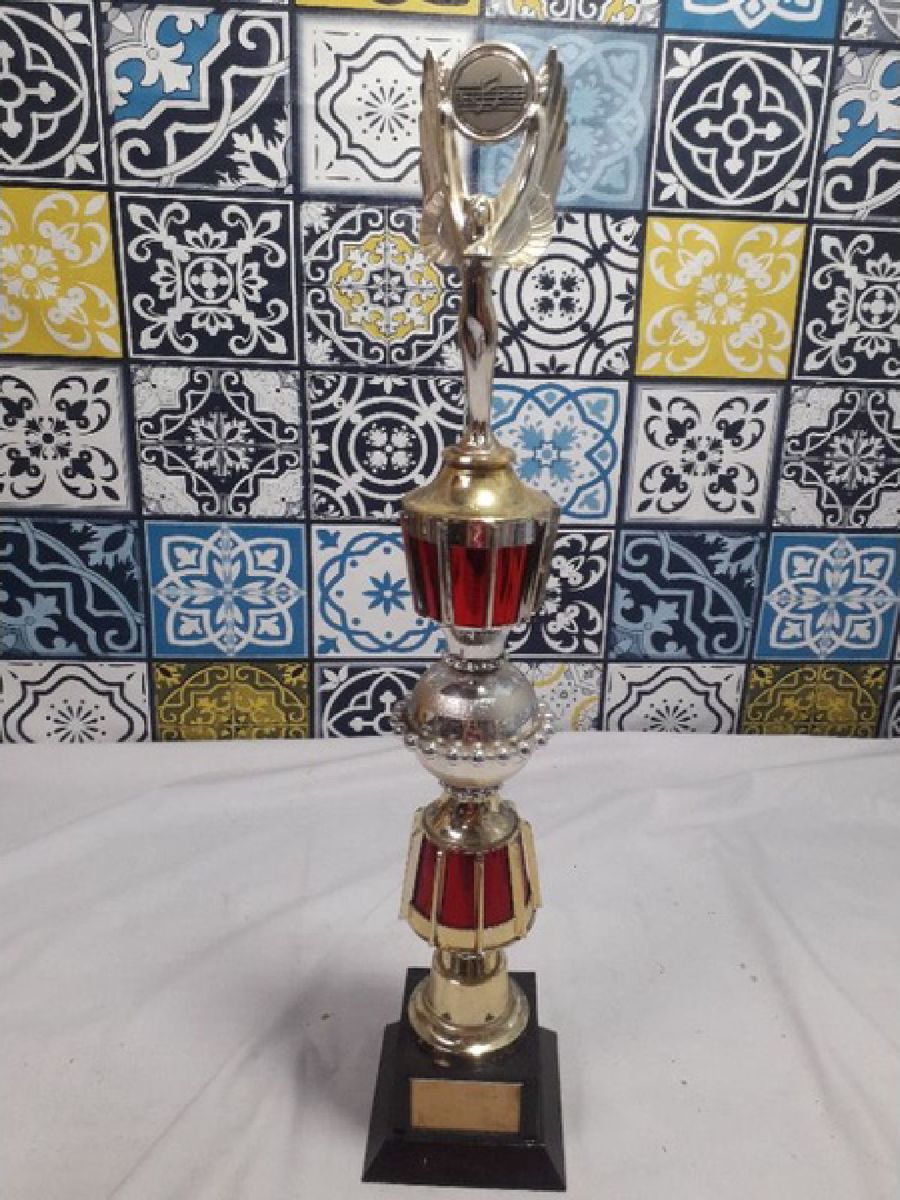 Troféu Campeão Plástico Metalizado- 60cm | Item p/ Esporte e Outdoor ...
