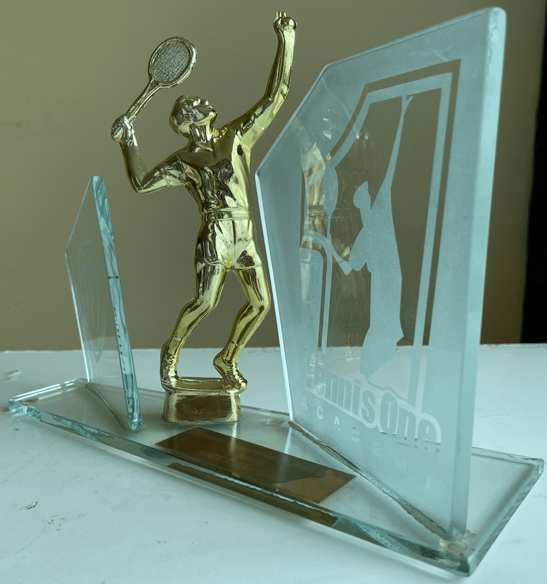 Troféu em Vidro de Tênis | Item p/ Esporte e Outdoor Usado 86378365 ...