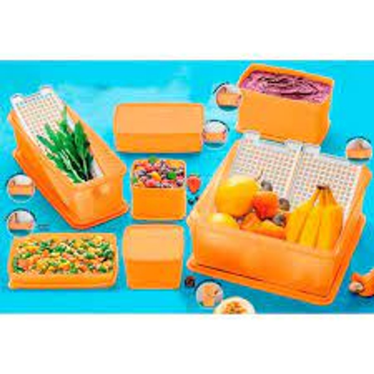 Tupperware Gele e Congele Laranja Kit 7 Peças | Móvel de Cozinha ...