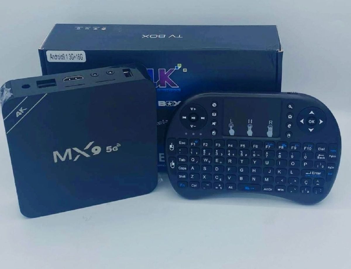 Tv Box 3gb Ram 16gb Android 9.1 Mx9 4k Hevc + Teclado Led 3 Cores | Móvel p/ Casa Mx9 Nunca ...