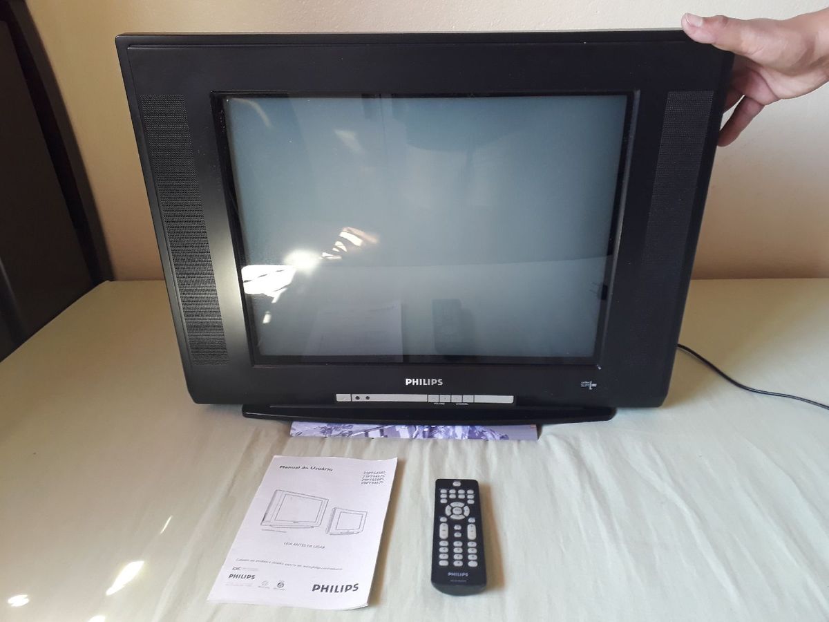 Tv Philips 21" Preta, Tela Plana Ultra Slin Line. | TV e Display ...