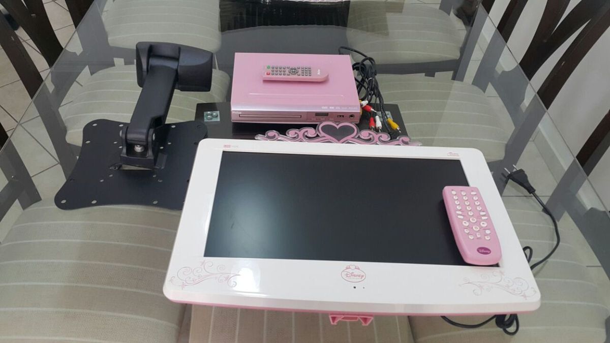 Tv Princesas Disney + Dvd Philco Rosa + Suporte de Parede | Item ...