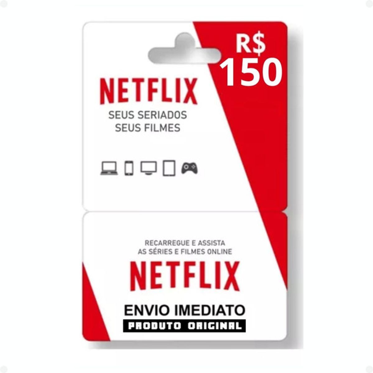 Vale Presente Gift Card Netflix Digital R$150 Original | Bota Feminina ...