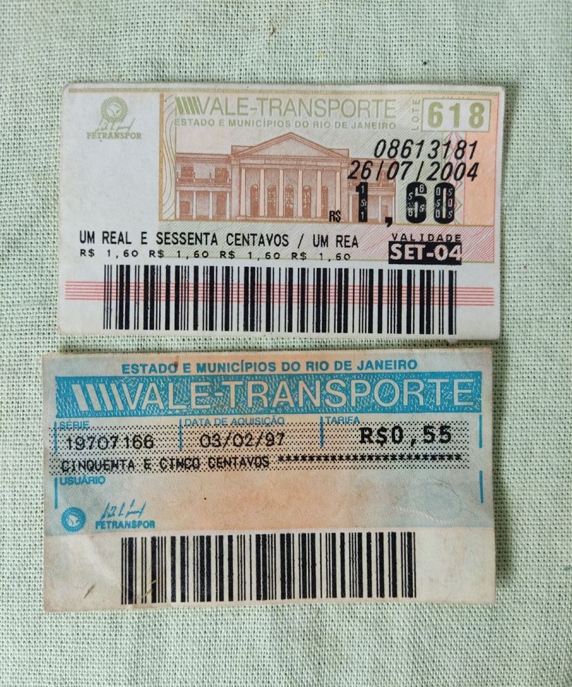 Vale Transporte de Ônibus - Antiguidade | Item de Papelaria Rio Usado ...