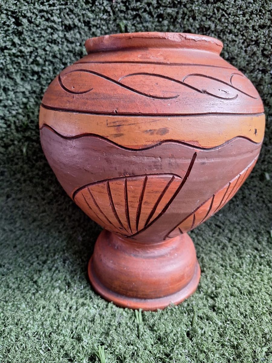 Vaso de Barro Decorativo | Item de Decoração Usado 90970680 | enjoei