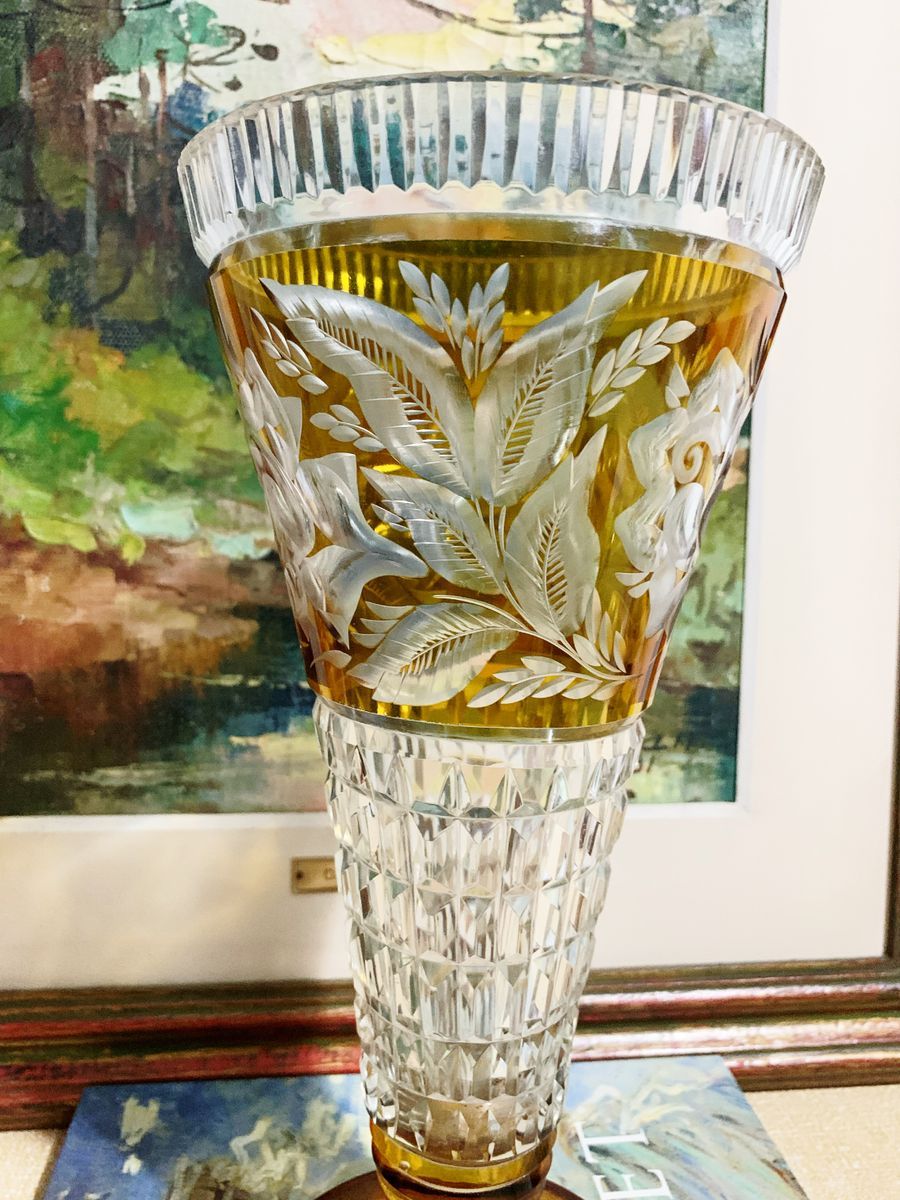 Vaso de Cristal Antigo | Item de Decoração Usado 76169444 | enjoei