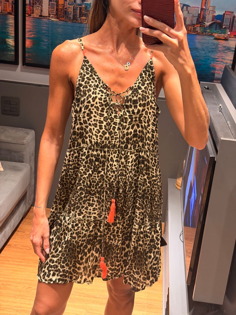 Vestido Alcinha Animal Print Shoulder | Vestido Feminino Shoulder Nunca ...