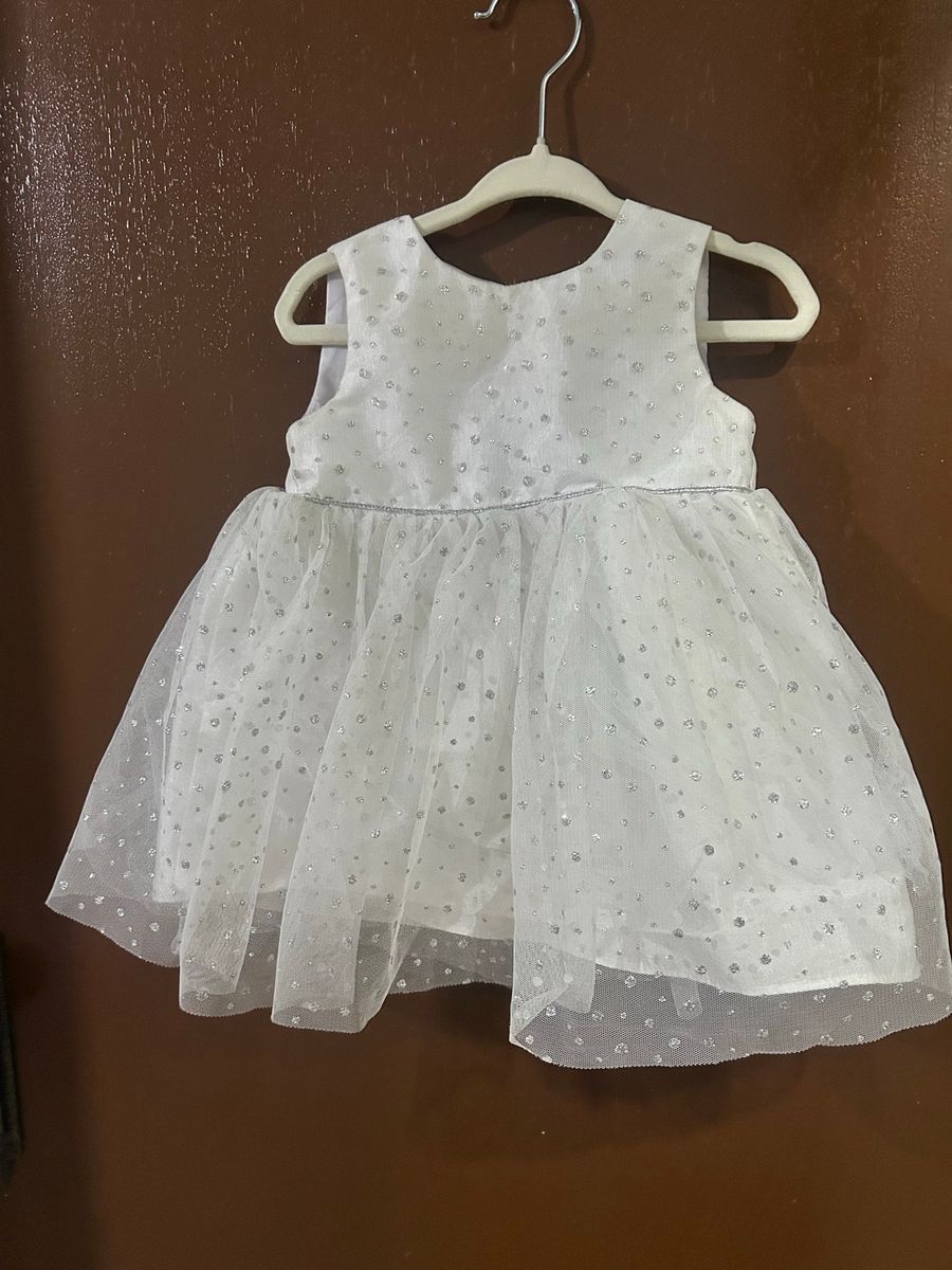 Vestido Branco Tule e Glitter | Roupa Infantil para Bebê George Usado ...