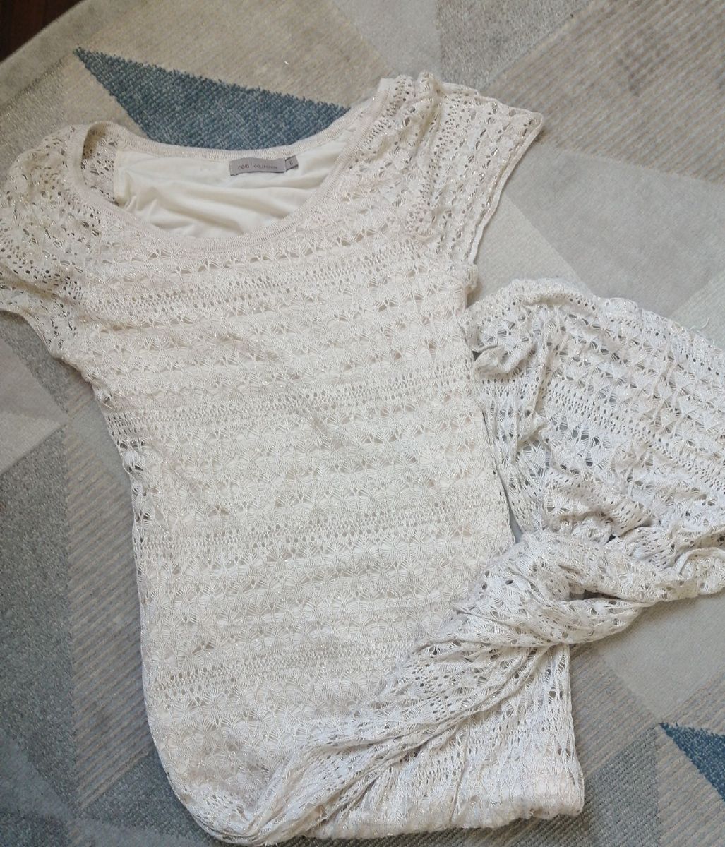 Vestido Cori Collection Rendado Creme e Dourado | Vestido Feminino Cori ...