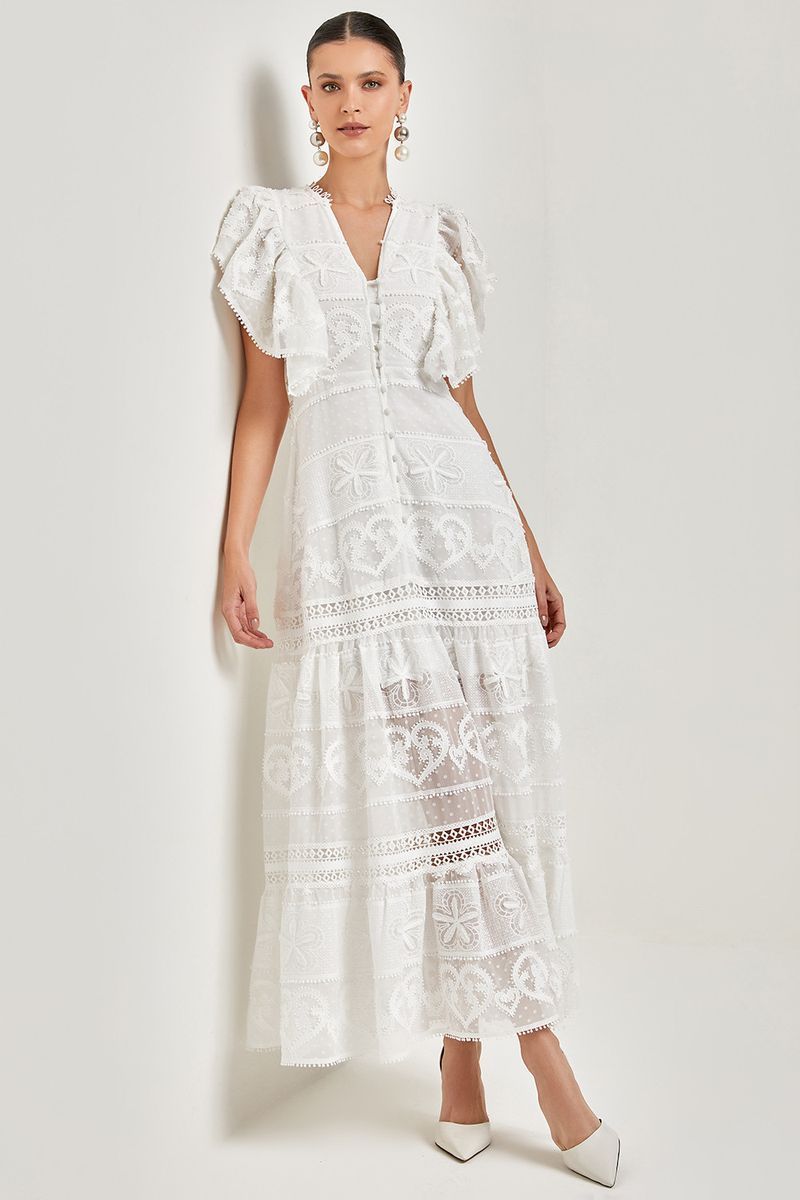 Vestido Cute Lace Off-white Renda, de Noiva, Noivado, Pre Wedding ...