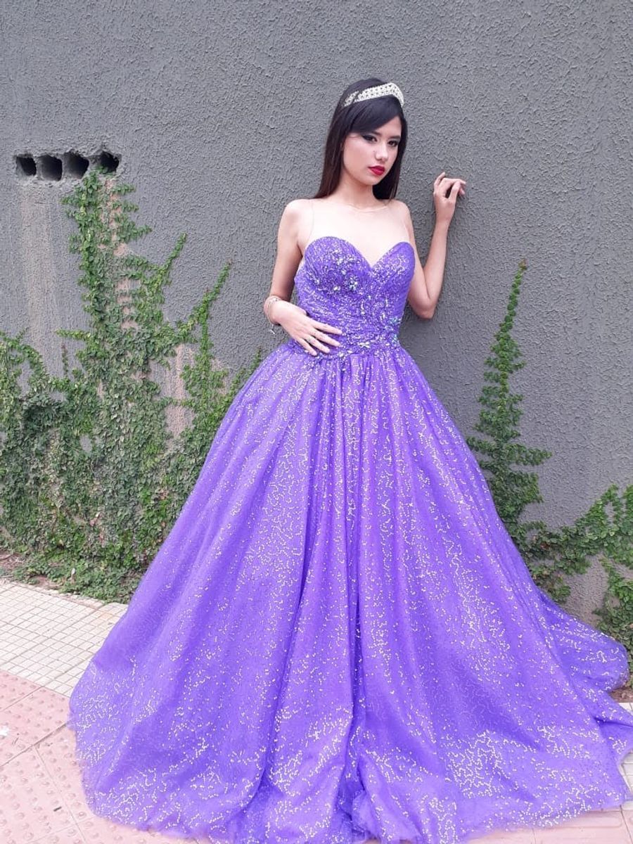 Vestido de 15 Anos Debutantes Roxo | Vestido de Festa Feminino Usado ...