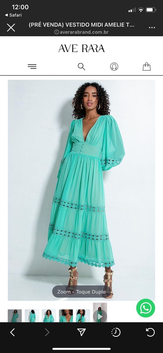 Vestido de Festa Turquesa Ave Rara | Vestido Feminino Ave Rara Brand Usado 86802662 | enjoei