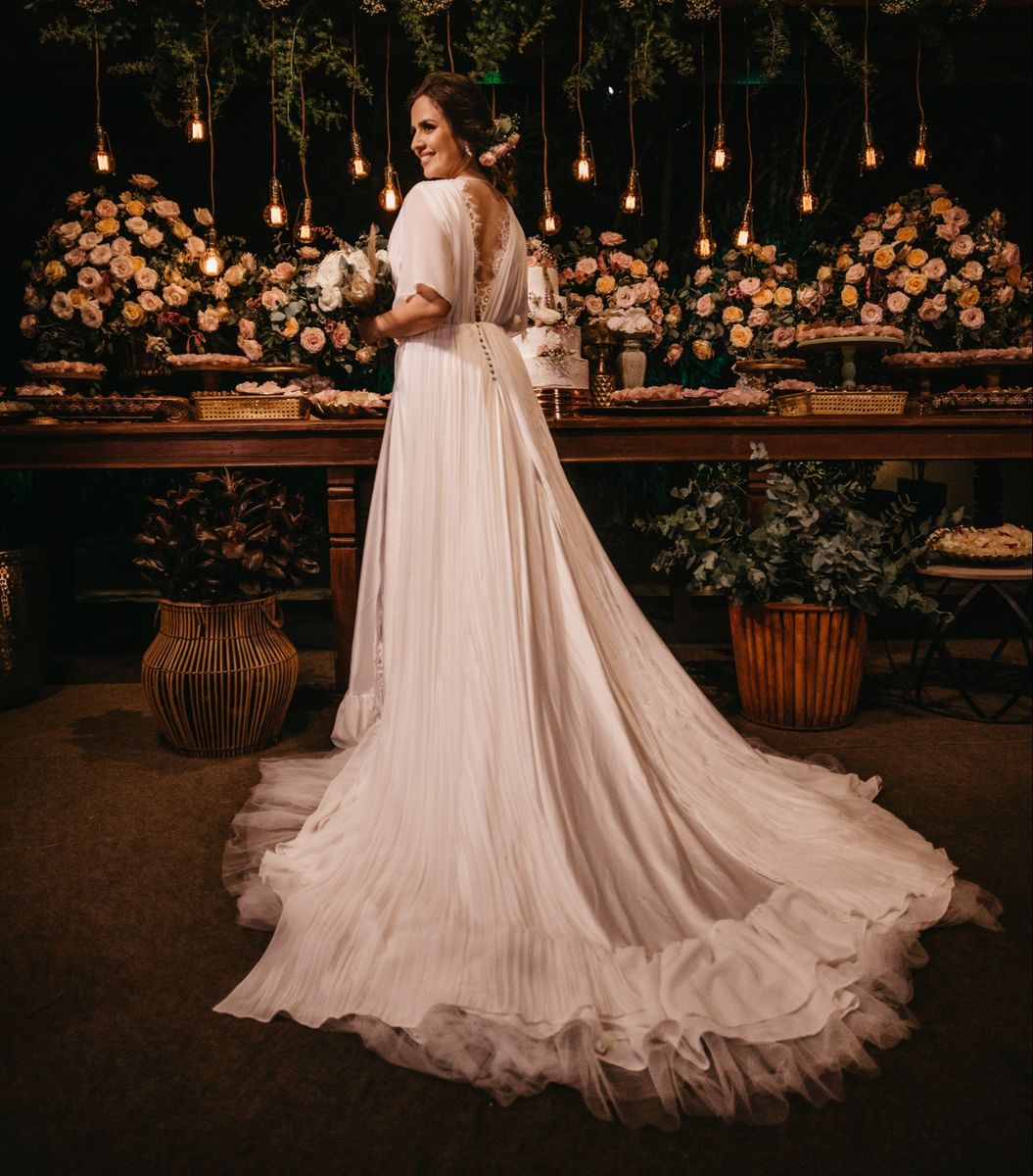 Vestido de Noiva Longo Vintage | Roupa de Casamento Feminina Dulci ...
