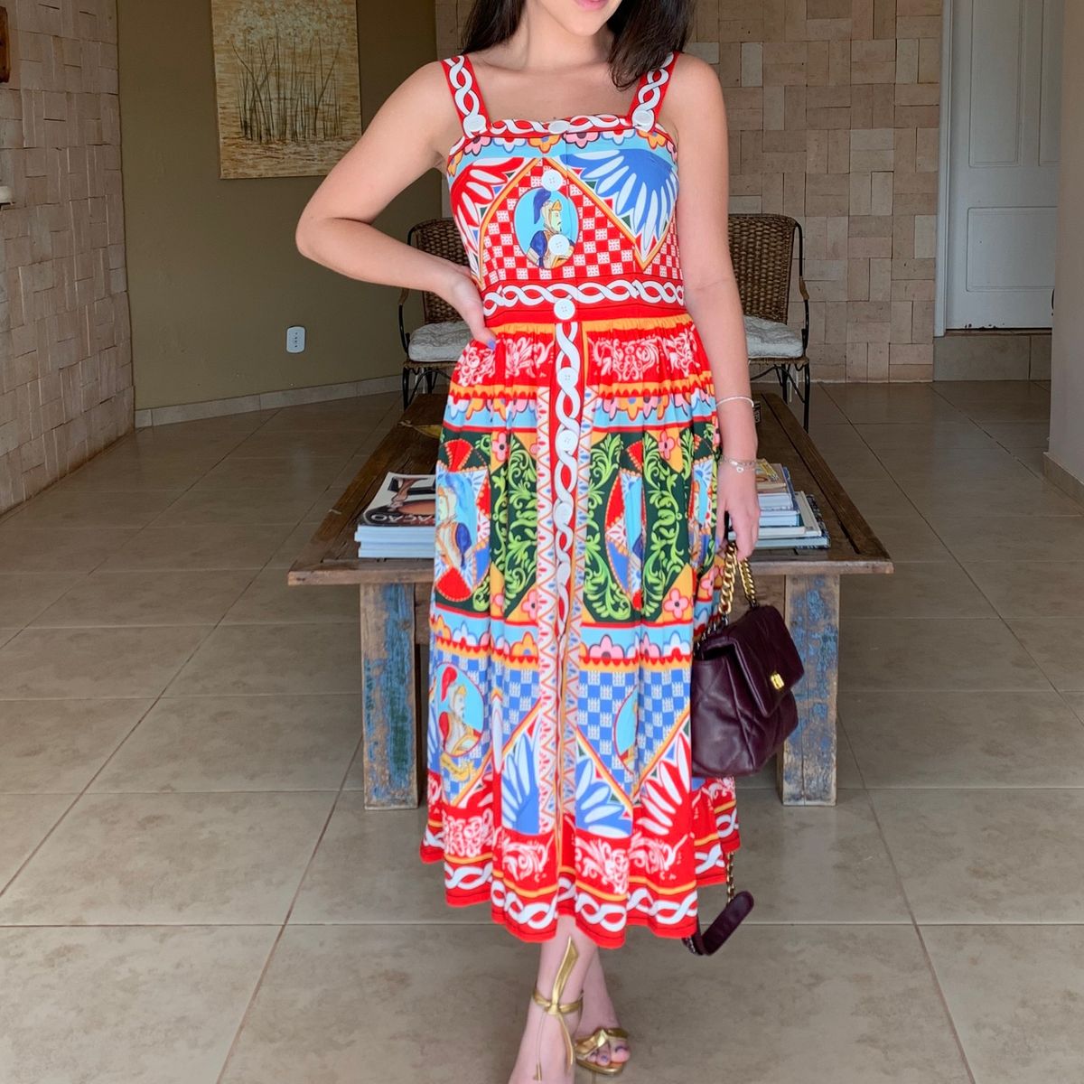 Vestido Dg Inspired | Vestido Feminino Nunca Usado 85269572 | enjoei