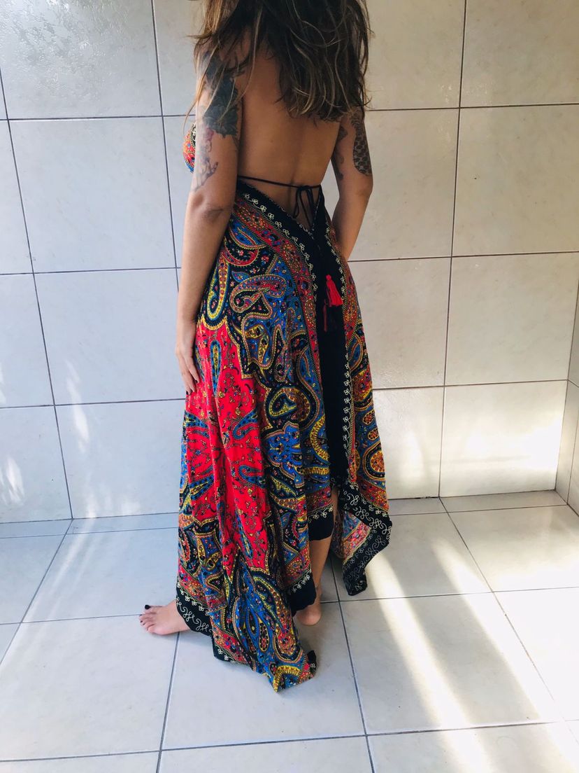 Vestido Indiano Belíssimo | Vestido de Festa Feminino Usado 84896071 ...