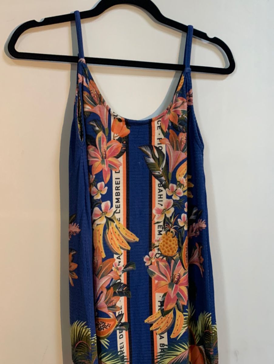 Vestido Longo Azul Farm | Vestido Feminino Farm Usado 79000221 | enjoei