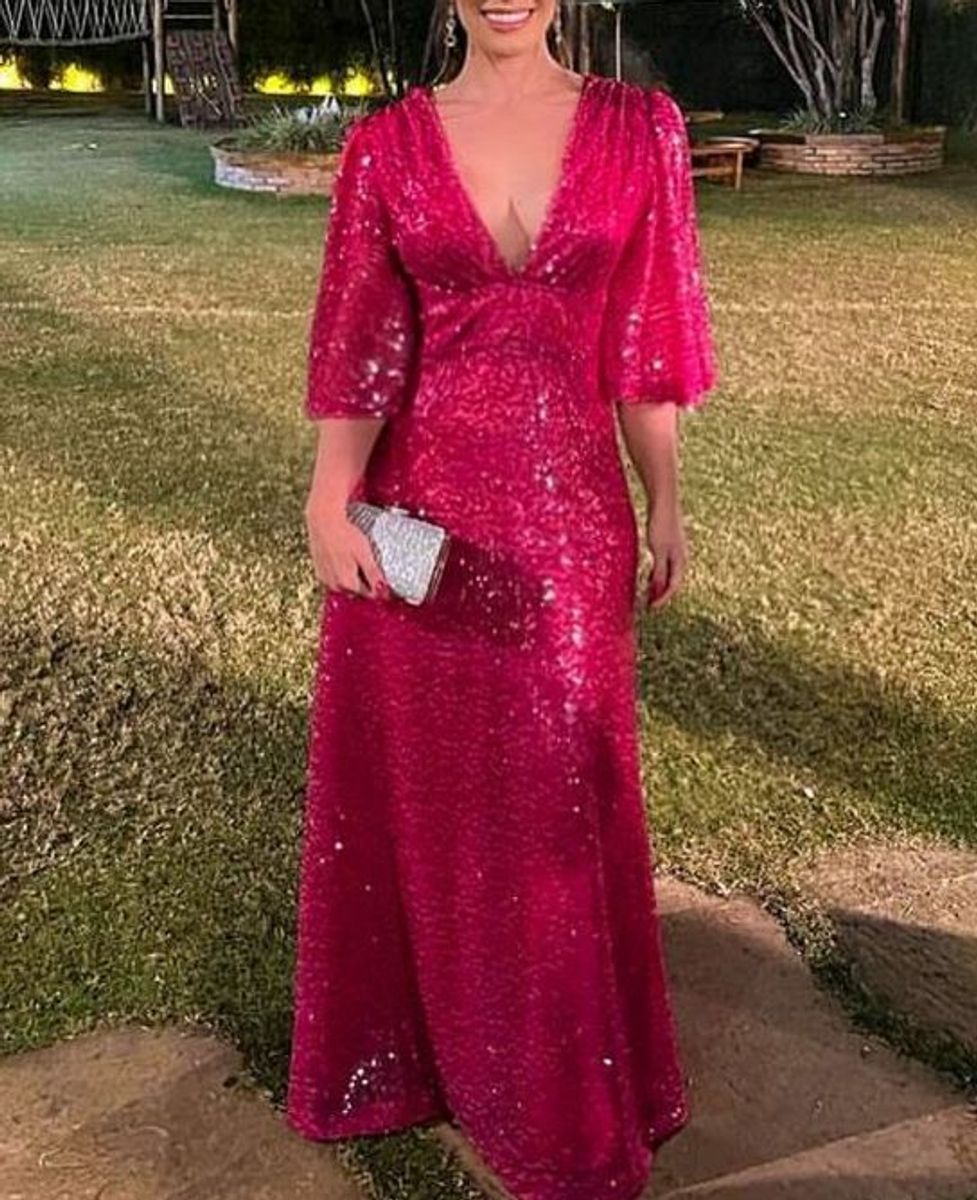 Vestido Longo Festa Paete | Vestido de Festa Feminino Ave Rara Usado 76496694 | enjoei