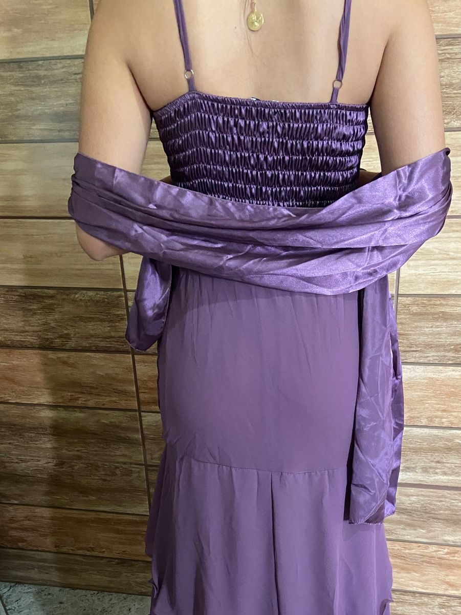 Vestido Longo Festa - Violeta com Degradê de Cores. | Vestido Feminino ...