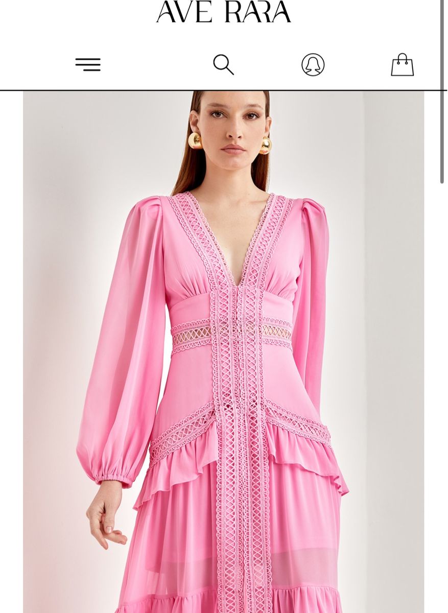 Vestido Longo Rosa Ave Rara | Vestido Feminino Ave Rara Nunca Usado 104767049 | enjoei