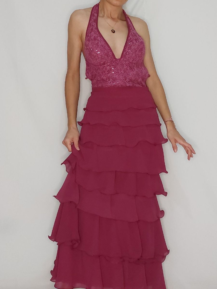 Vestido Longo Violeta | Vestido de Festa Feminino Usado 77782966 | enjoei