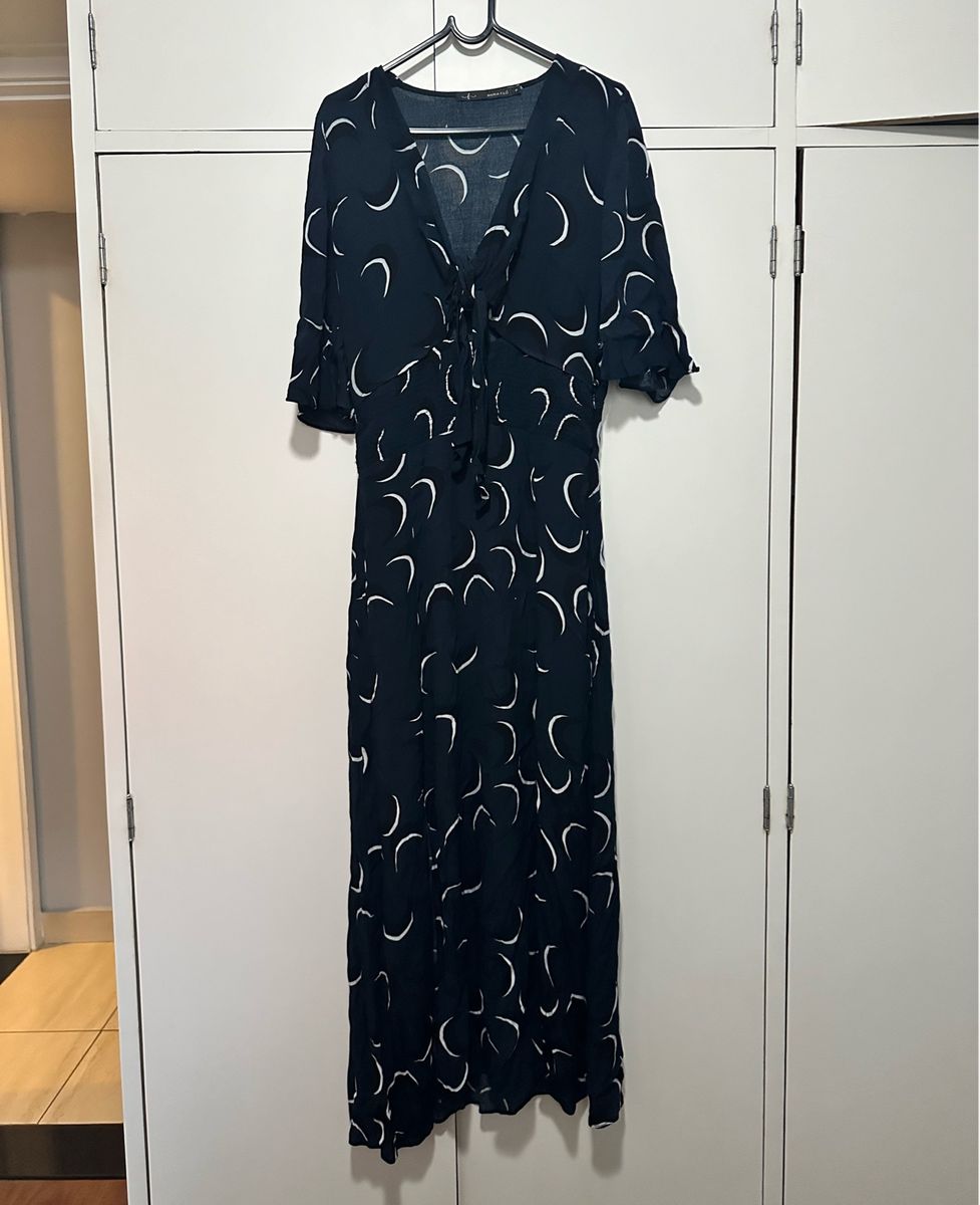 Vestido Maria Filo Azul Marinho Estampado | Vestido Feminino Maria Filó ...