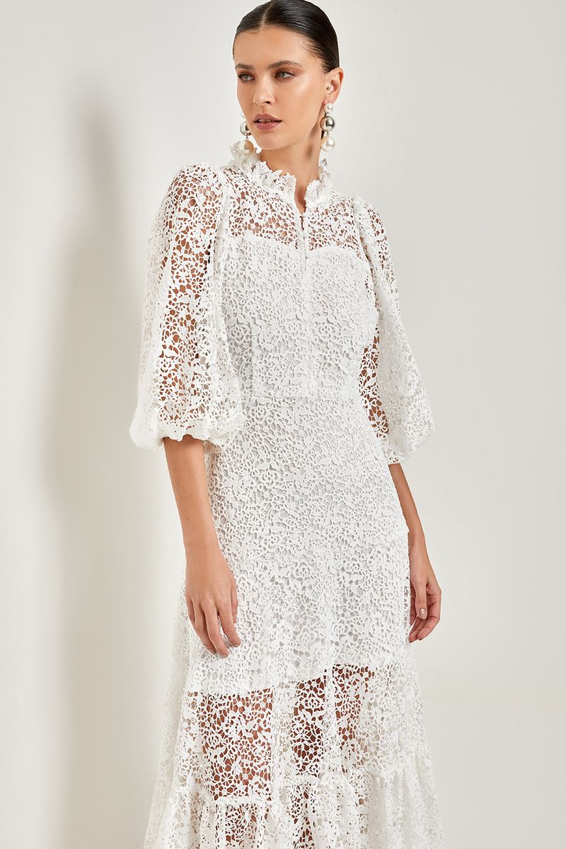 Vestido Renda Petit Off-white Vestido de Noiva, Noivado, Pre Wedding, Batizado, Casament ...