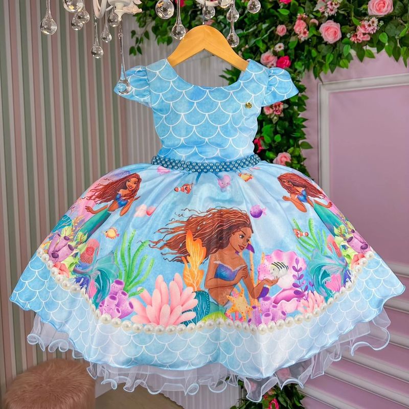 Vestido De Baile Ariel A Pequena Sereia Pequena Sereia Ariel Princesa