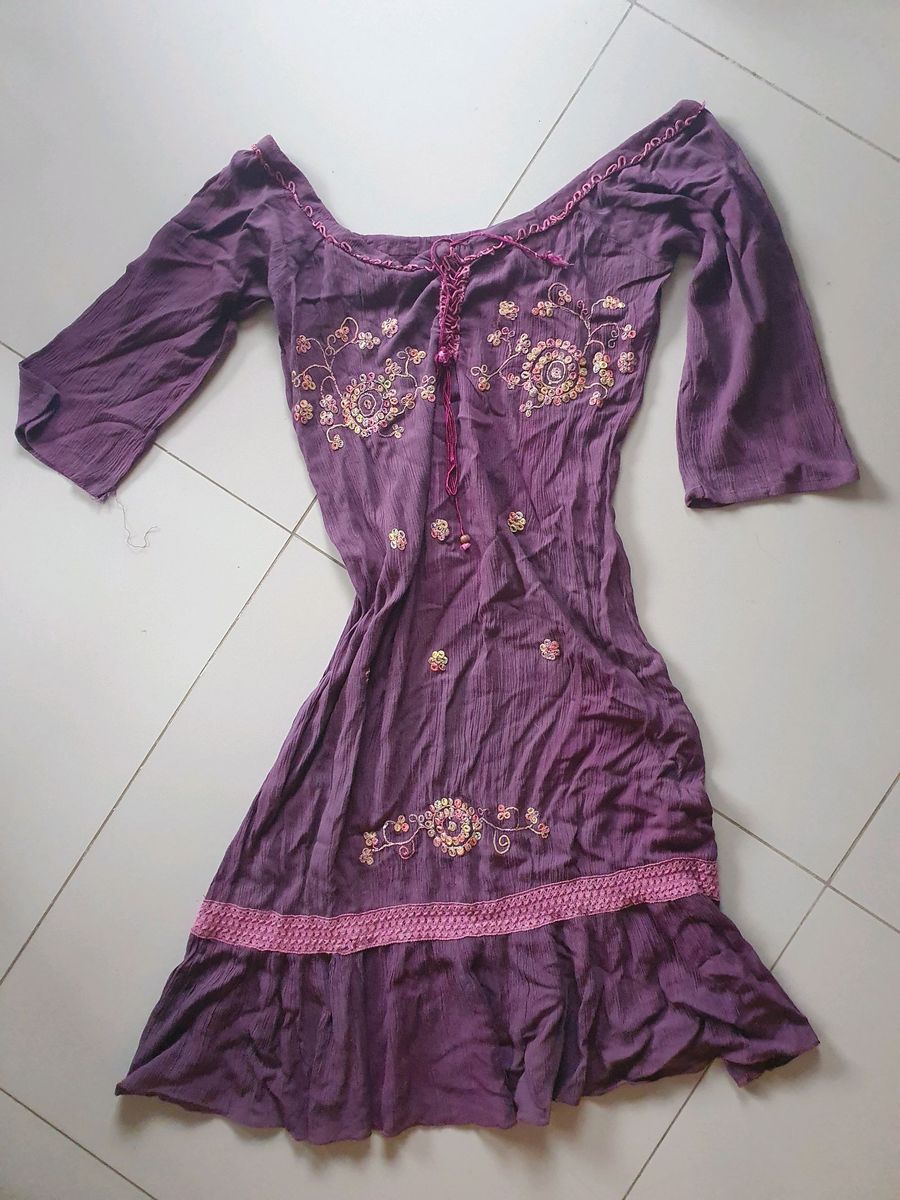 Vestido Ventura Indiano Roxo M | Vestido Feminino Ventura Usado ...