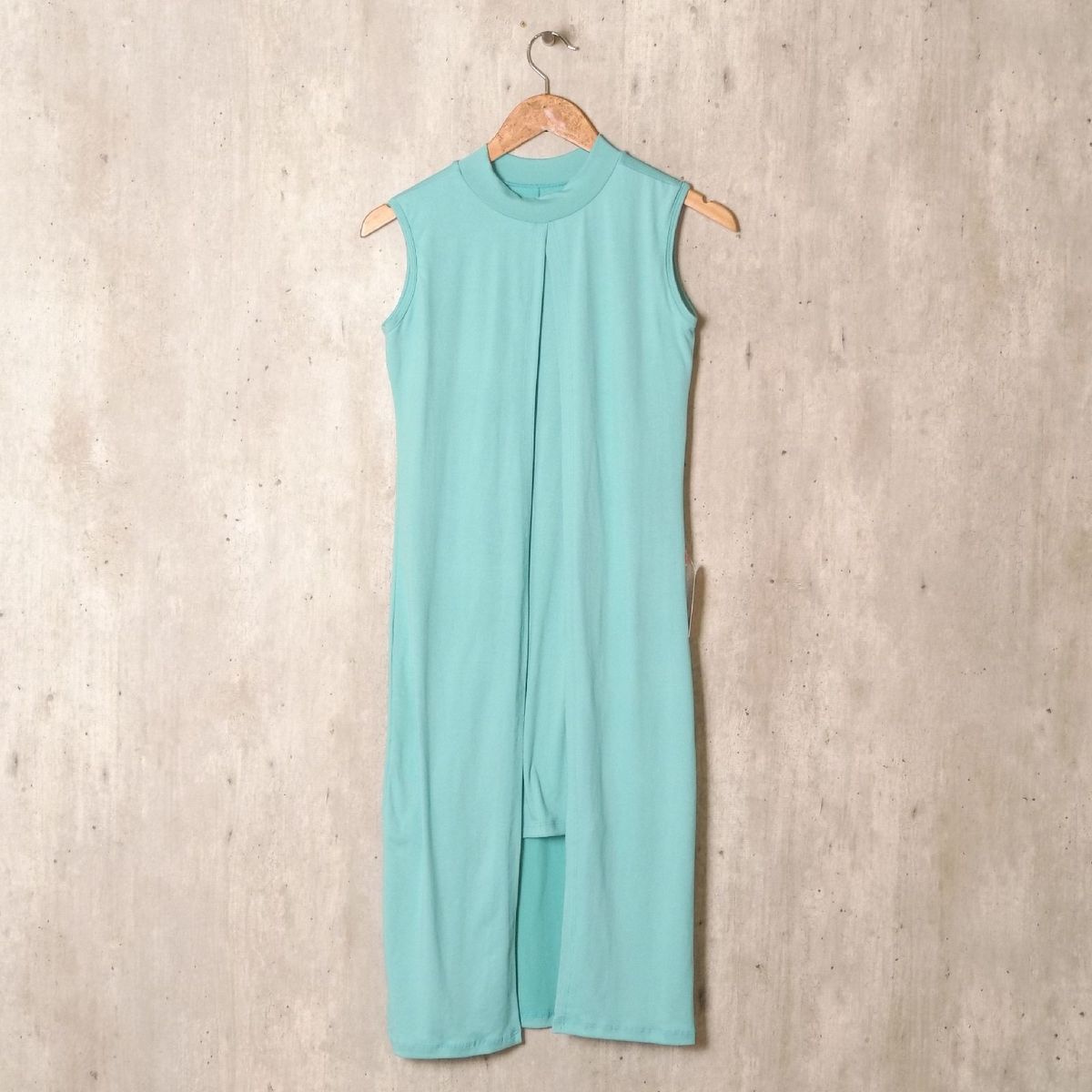 Vestido Verde com Sobreposição Longo Au Moda | Vestido Feminino Au Moda ...