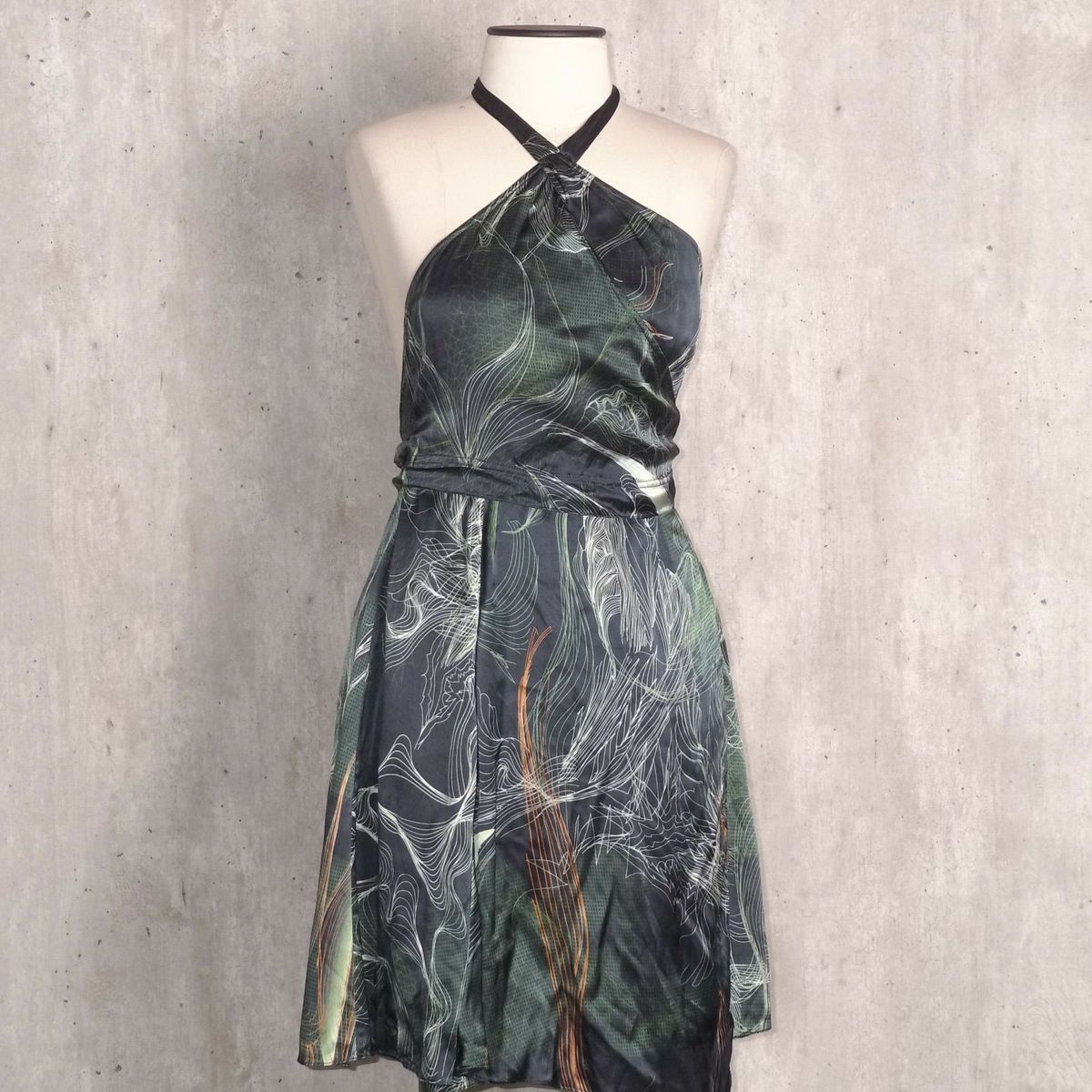 Vestido Verde e Azul Transpassado | Vestido Feminino Animale Usado ...