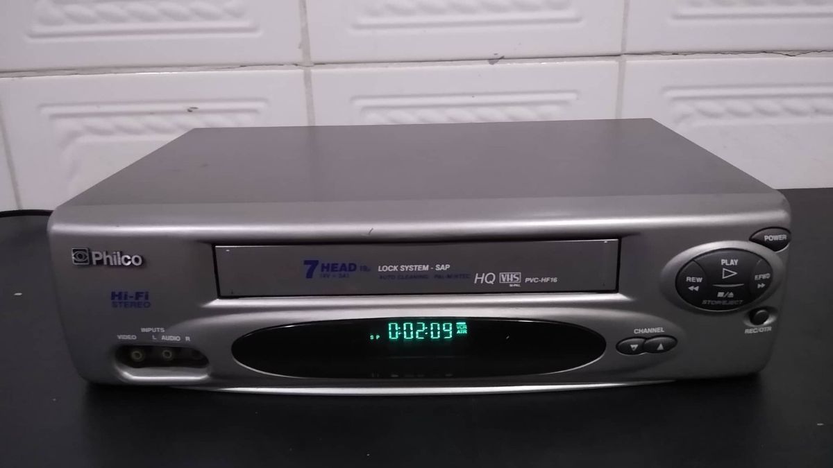 Vídeo Cassete - Philco 7 Cabeçaspvc-hf16 Vhs/hi-fi Stéreo Funcionando ...