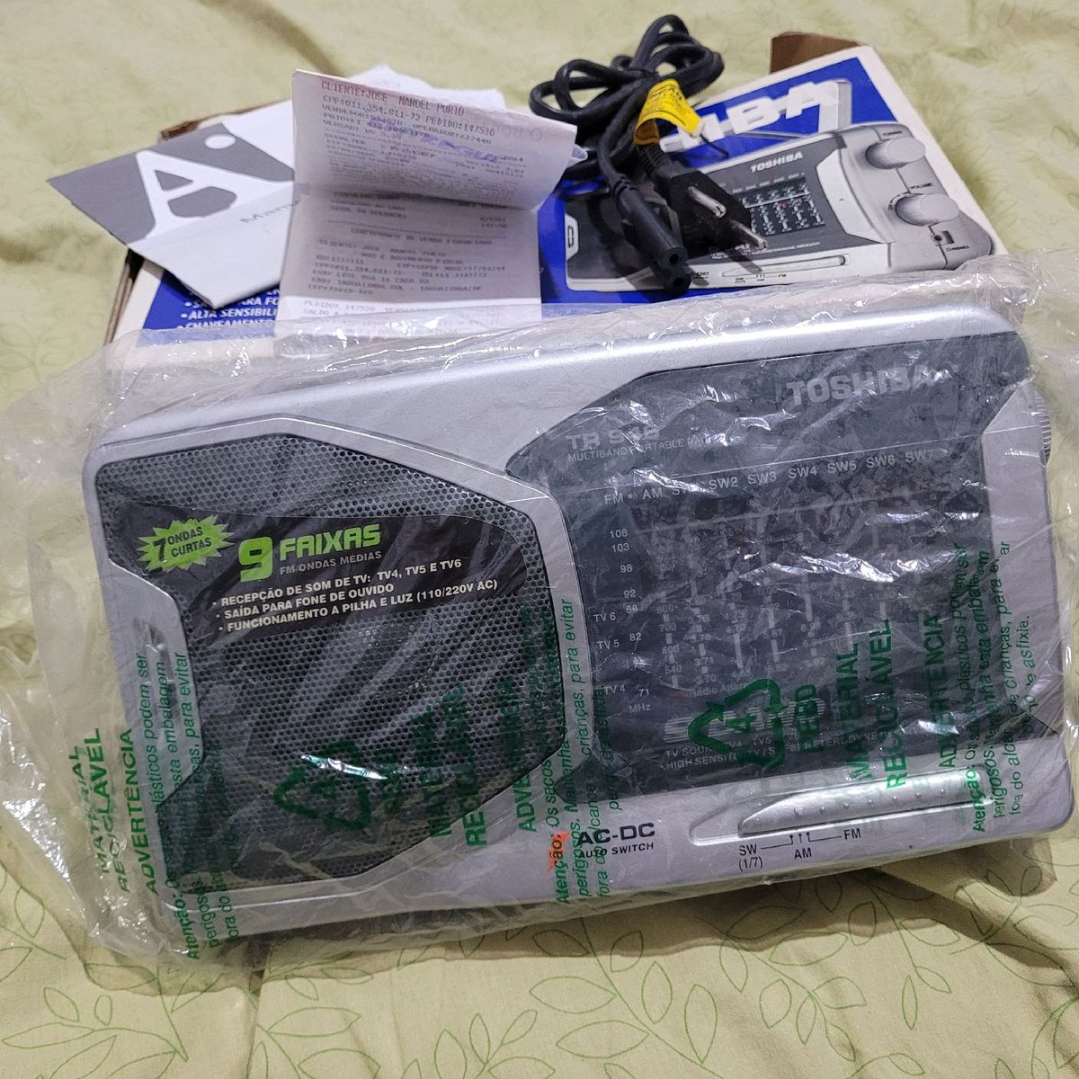 Vintage - Rádio Toshiba Tr 946 - Nunca Usado - Completo Na Caixa com ...