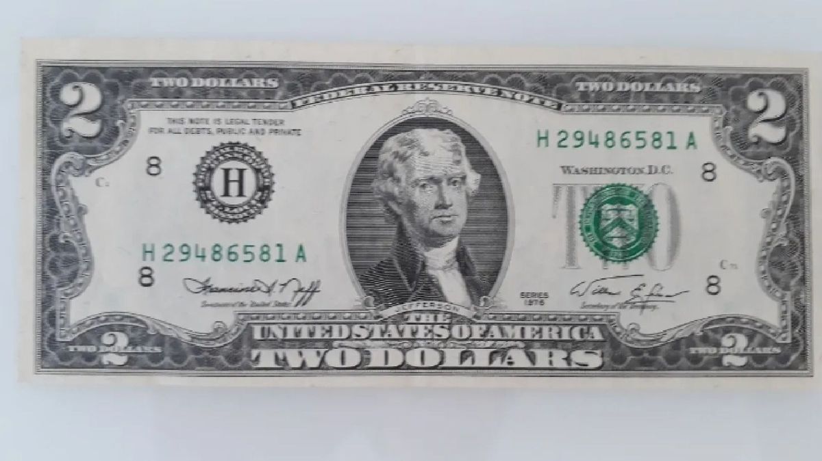 Vintage * Raro * 1976 Two Dollar Bill $2 Bill-h (st Louis) Mbc ...