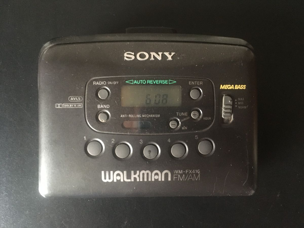Walkman Sony Auto Reverse Radio Am/fm Fx415 Usado Clássico 1990 | Item ...