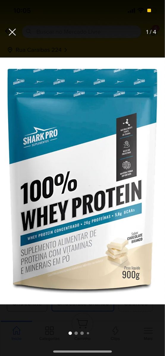 Whey Shark Pro Chocolate Branco 900g - 30g de Proteína por Porção ...