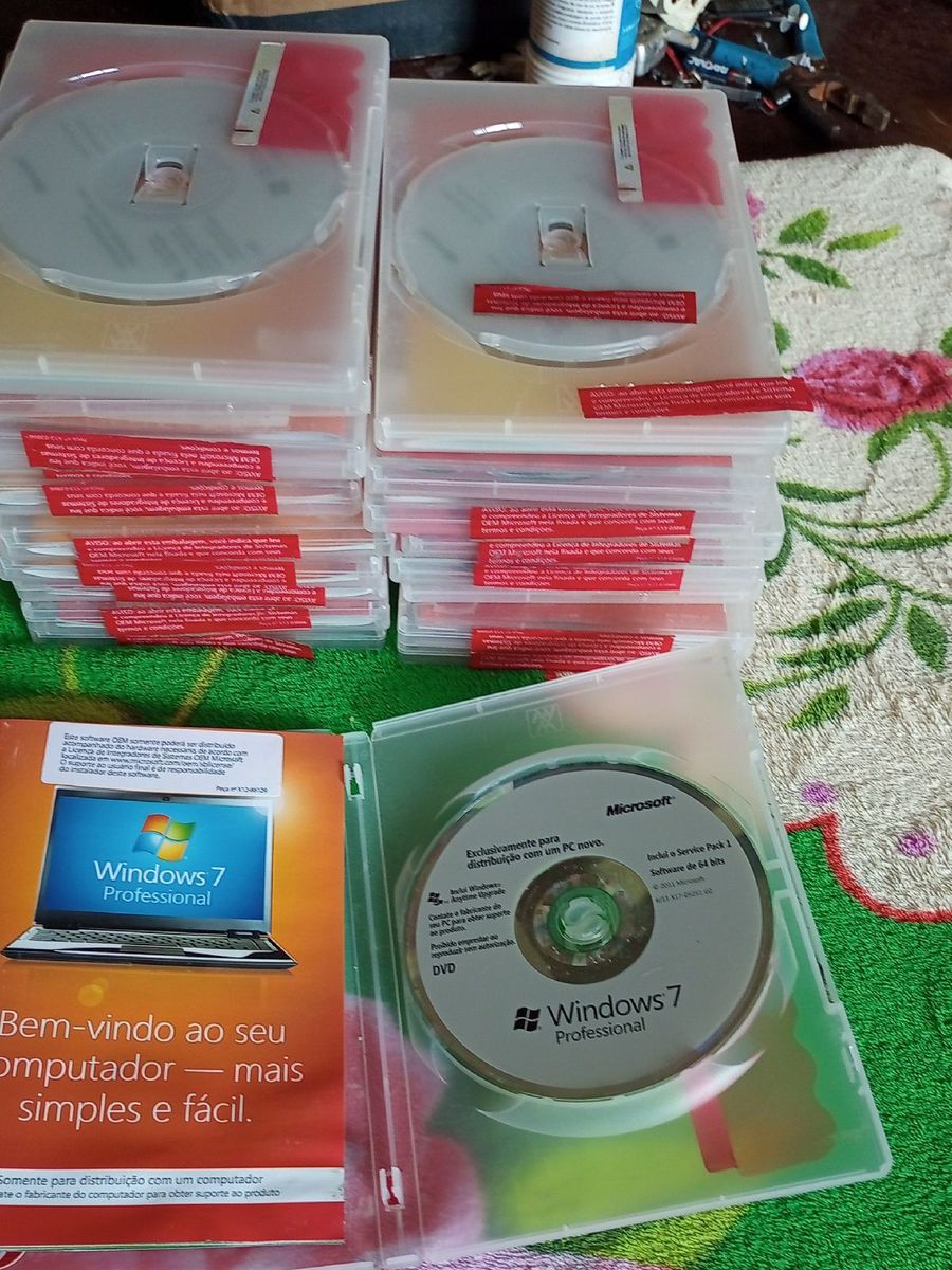 Windows 7 Pro Box Completo. | Produto Vintage e Retro Microsoft Usado ...