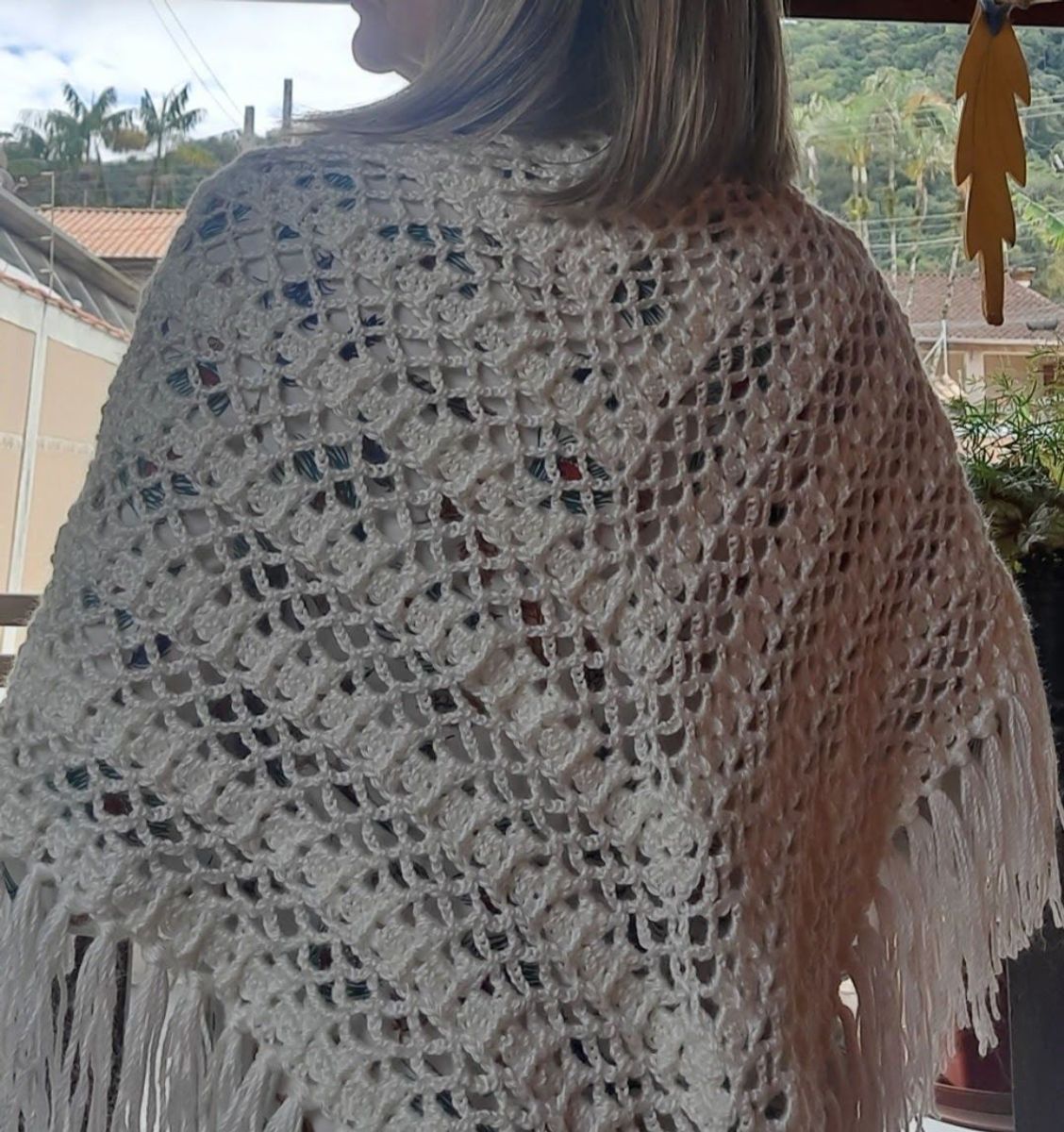 Xale em Crochê Confeccionado Exclusivamente para Venda. | Lenço ...