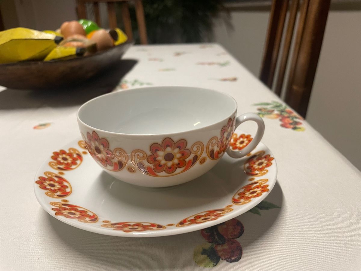 Xícara de Chá Porcelana Renner Mon Cherie | Produto Vintage e Retro ...
