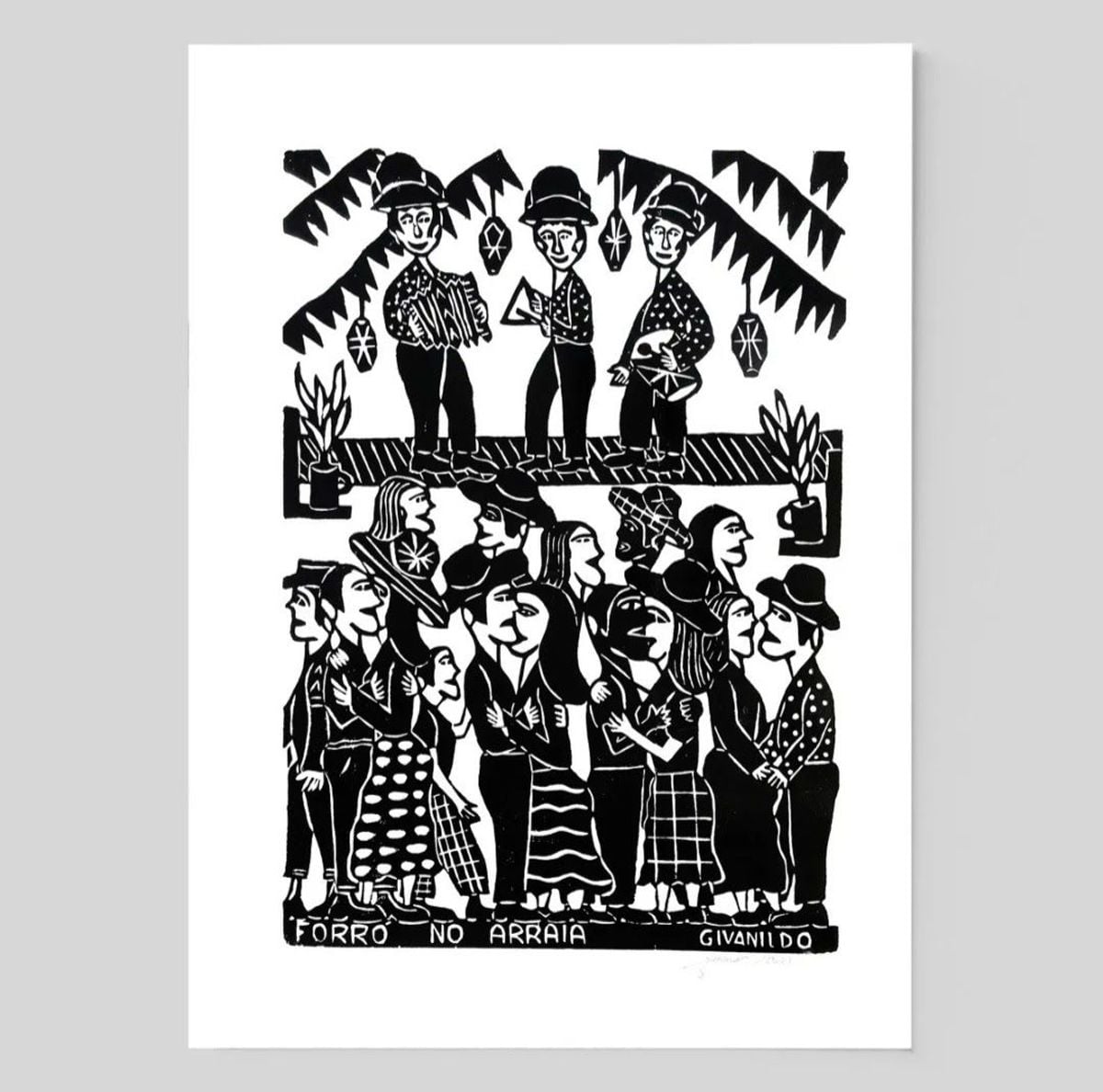 Xilogravura Assinada Forró No Arraiá Givanildo Arte Popular